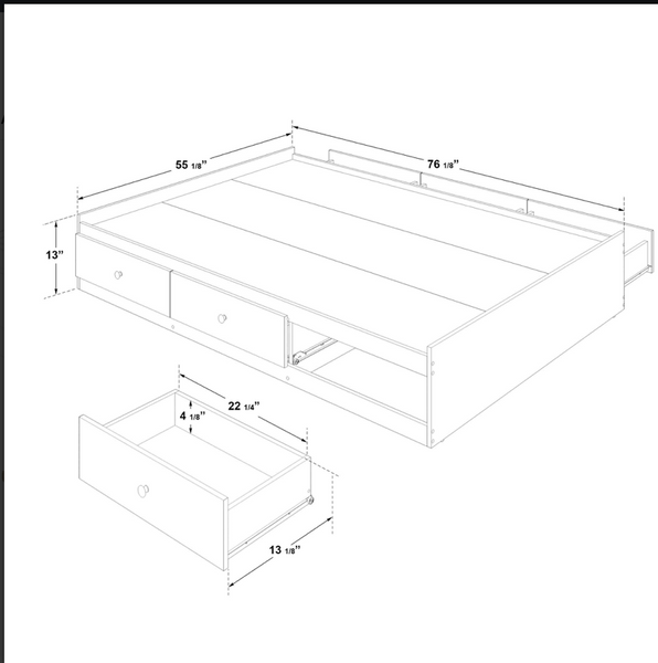LIT PLAFORME DOUBLE AVEC TIROIRS – MEUBLESCASA